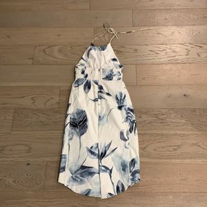 Aje | Dresses | Aje Brand Blue Split Leaf Floral Dress With Aborning ...